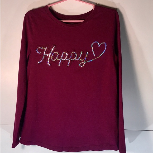 Carter's | Shirts & Tops | Carters Girls Sequin Happy Pink Shirt | Poshmark